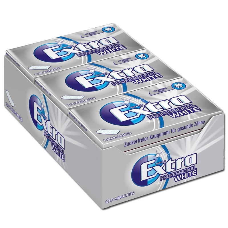 Wrigleys Extra Professional White Streifen 12 Packungen – Schoko GmbH